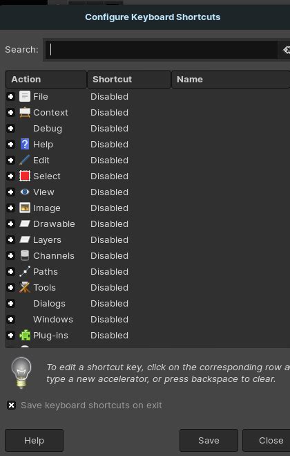 my gimp shortcuts disappear randomly say disabled and i can t get