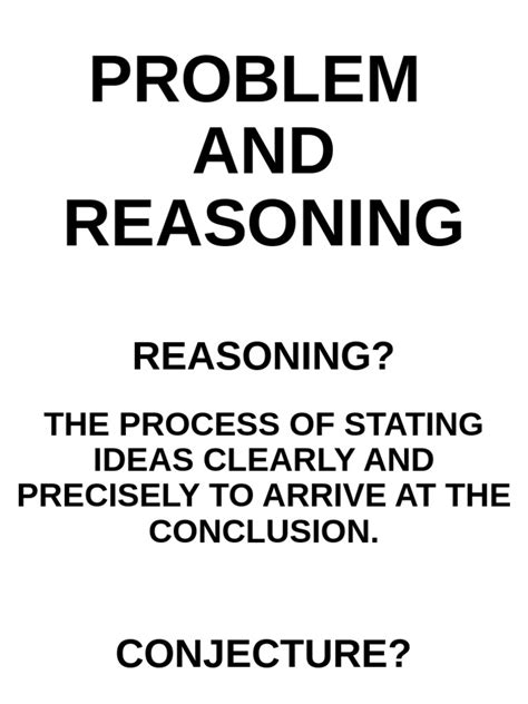 Problem Solving And Reasoning Pdf Reason Mathematical Proof