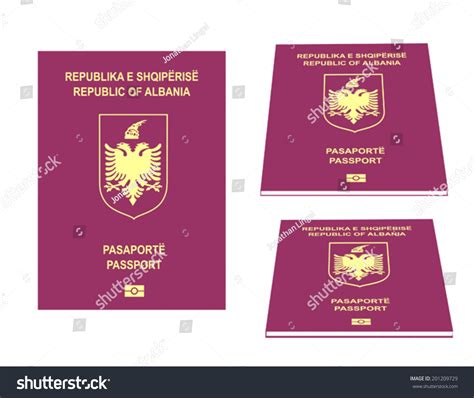 Albanian Passport Illustration Stock Vector Royalty Free 201209729