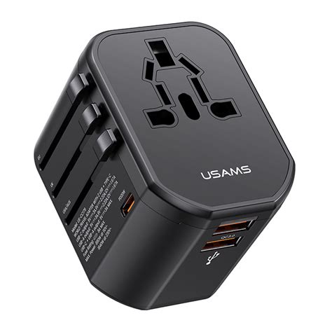 Usams Us Cc T Dual Usb Type C Pd W Fast Charging Global Travel Socket Converter