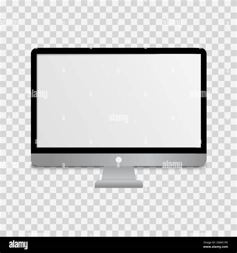 Realistic Computer Monitor With Blank Screen Electronic Device Mockup Lcd Display Vector