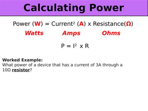 Power Current And Resistance Calculations Teaching Resources
