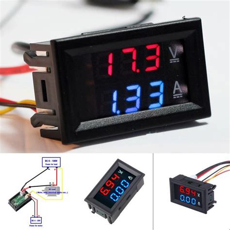 DC 100V 10A Voltmeter Ammeter Dual LED Digital Voltage Ampere Display