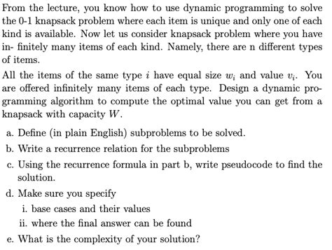 Solved From The Lecture You Know How To Use Dynamic Chegg