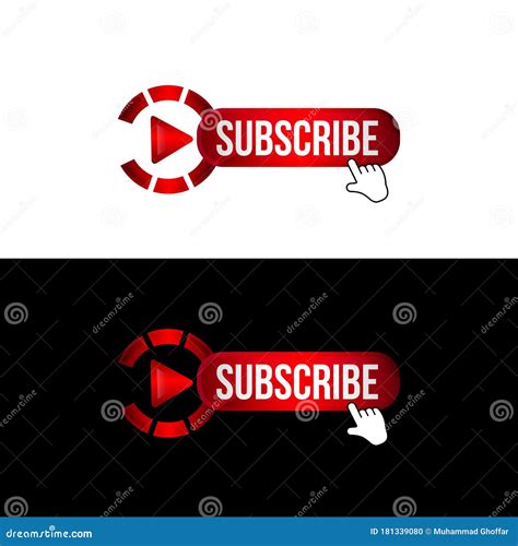 Template Subscribe Button With Bell And Finger Click Cursor Social Media Background Subscribe