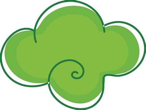 Green Cloud In Flat Style Illustration 25057414 Vector Art At Vecteezy