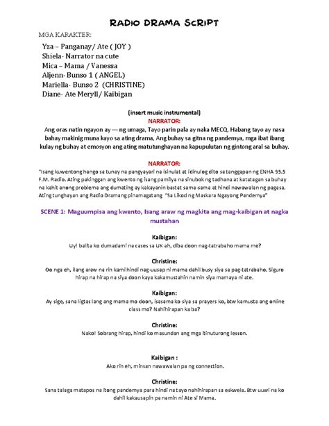 Tagalog Radio Drama Script Format 2mapa Org Vrogue Co