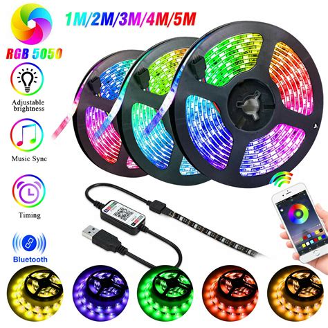 Ruban LED Bluetooth 5m TV RGB USB Avec App Bande LED Lumineuse