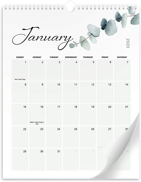 Calendario De Pared Vertical Estético Va Desde Enero De 2022 Hasta