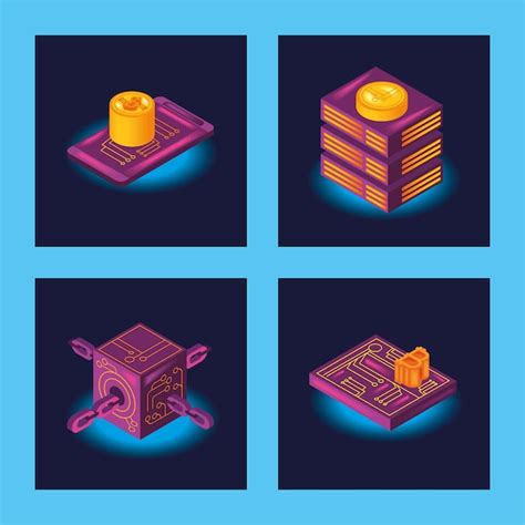 Premium Vector Set Of Isometric Cryptocurrency