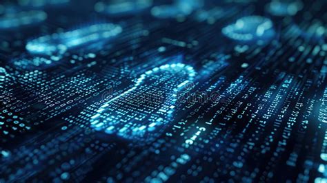 Cybersecurity Digital Footprints Made Of Binary Code Stock Image