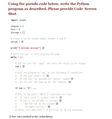 solved using the pseudo code below write the python program