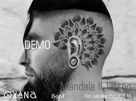 Second Life Marketplace Oxana Demo Mandala Ii Head Tattoo Evox