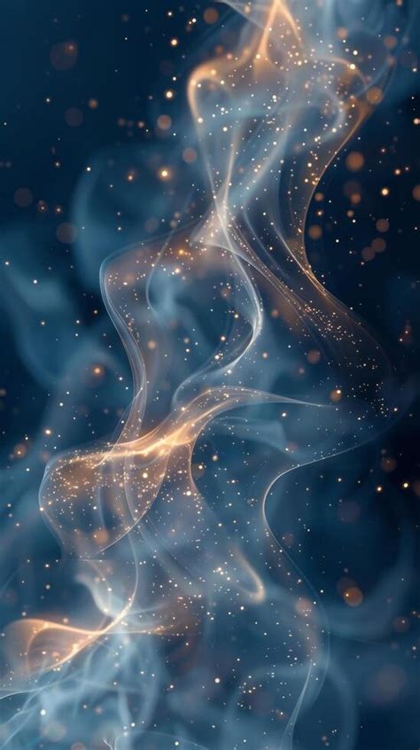 Ai Generated Blue Background With Gold And White Smoke 43165213 Stock