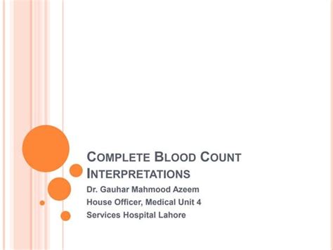 Complete Blood Count Ppt