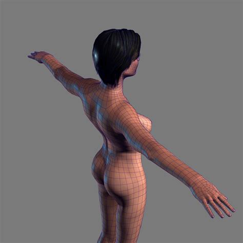 D File Animated Naked Woman Rigged D Game Character Low Poly D Model D Print Model To