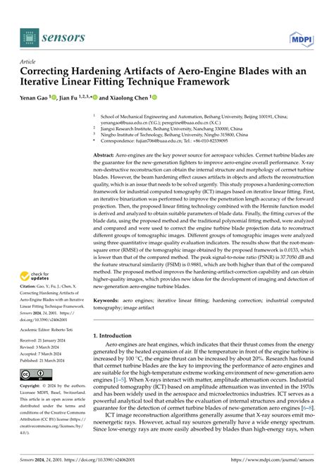 PDF Correcting Hardening Artifacts Of Aero Engine Blades With An