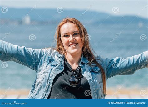Natural Woman Enjoying On The Beach Stock Photo Image Of Styling