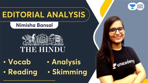 The Hindu Editorial Vocab Analysis Reading Skimming Nimisha Bansal YouTube