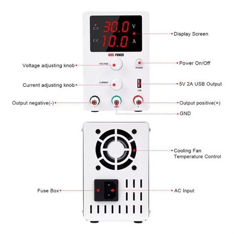 NICE-POWER R-SPS3010 110V/220V 30V 10A Adjustable LED Digital Display ...