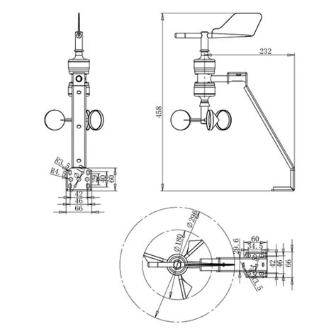 Multi Protocol Wind Sensor Modbus Ascii Rs485 Rs232 Integrated
