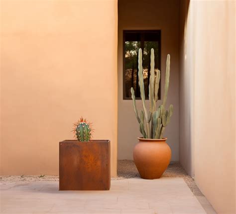 Corten Steel Cube Planter Box Diy Cartel