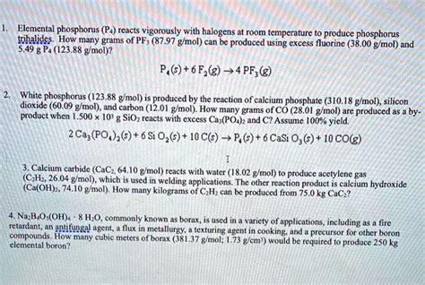 Solved Elemental Phosphorus P4 Reacts Vigorously With Halogens At