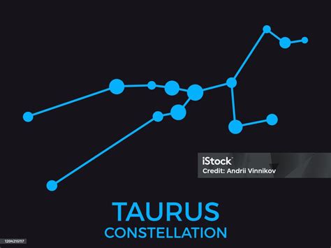 Vetores De Constelação De Touro Estrelas No Céu Noturno Aglomerado De