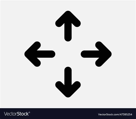 Four Arrows Pointing Out Icon Royalty Free Vector Image
