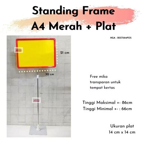 Jual Standing Promo A4 Display Harga Frame Pajangan Harga Promo Tiang