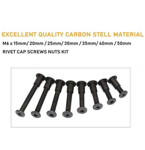 BinifiMux 35 Set M6 X 15mm 20mm 25mm 30mm 35mm 40mm 50mm Black