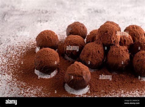 Truffle Chocolate Cocoa Powder Sweet Food Candy Group Dessert