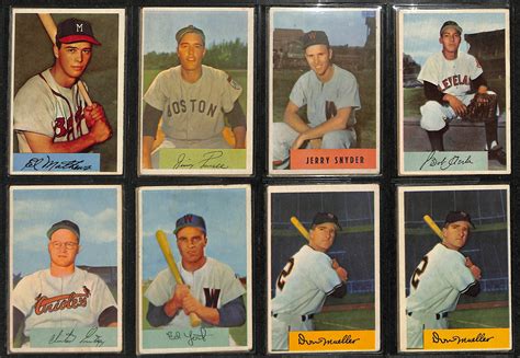 Lot Detail Lot Of 186 Assorted 1954 Bowman Baseball Cards W Yogi