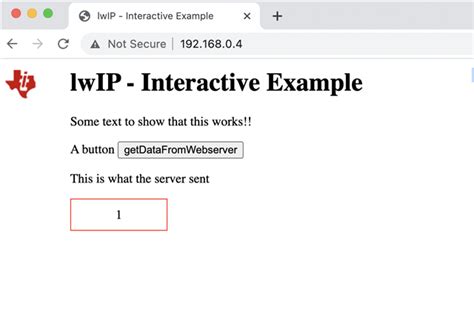 TMS F D ETHERNET Example Enet Lwip Webserver Failure After Success Ping C