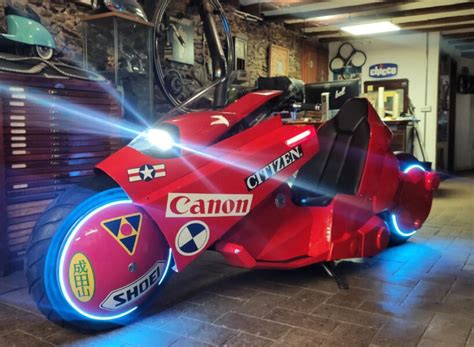 Real Life Shotaro Kanedas Akira Bike By Belandbel Glows In The Dark With Neon Light Tires
