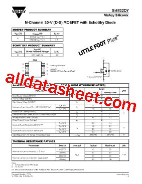 SI4832DY Datasheet PDF Vishay Siliconix