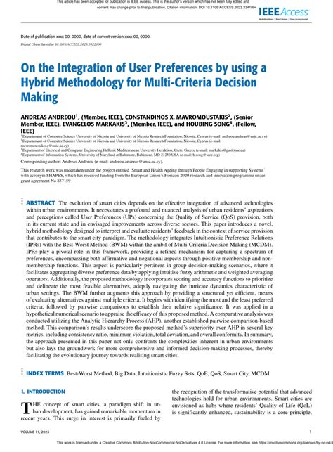 Pdf On The Integration Of User Preferences By Using A Hybrid
