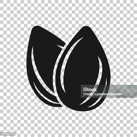 Ikon Almond Dalam Gaya Transparan Ilustrasi Vektor Kacang Pada Latar