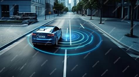 Premium Ai Image Autonomous Car Sensor System Concept For Safety Of Driverless Mode Car