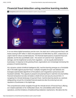 Financial Fraud Detection Using Machine Learning Models Pdf