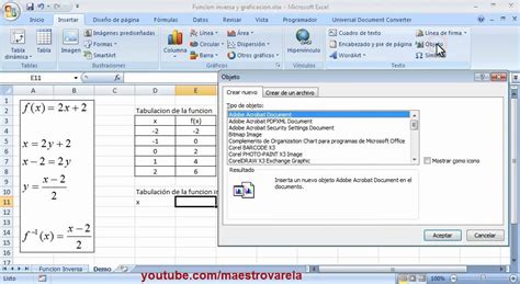 Graficar Funciones En Excel 2007 Youtube