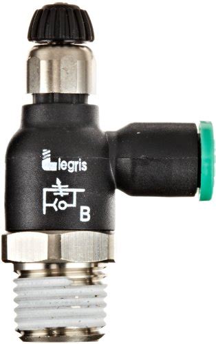 Legris 7066 56 14 Nylon Air Flow Control Valve 90 Degree Elbow Meter