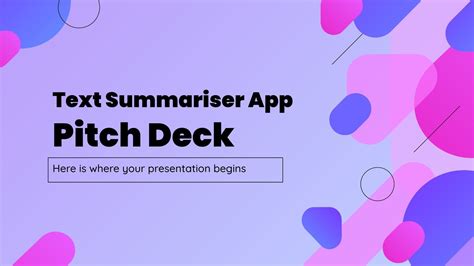Text Summarizer App Pitch Deck Google Slides PPT