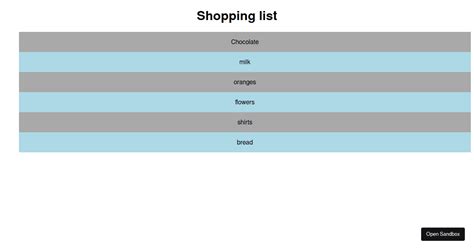 Shopping List Codesandbox