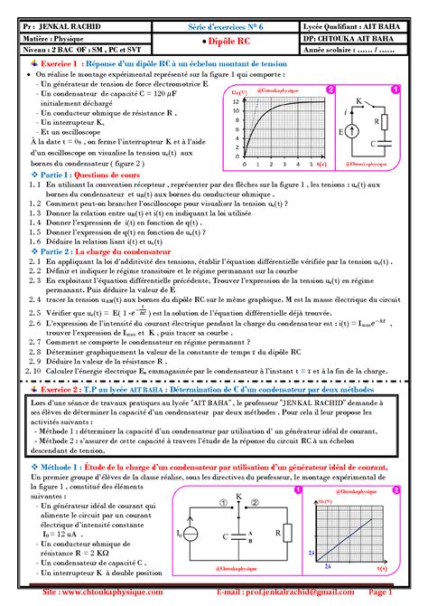 SOLUTION S Rie D Exercices Dip Le Rc Bac Biof Sm Pc Et Svt Pr Jenkal Rachid Studypool