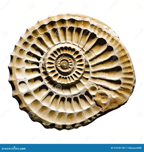 Shell Fossil On White Background Stock Illustration Illustration Of