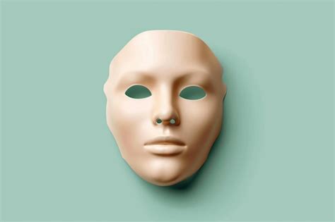 Premium Photo Beige Cosmetic Mask Sample Isolated On Mint Color