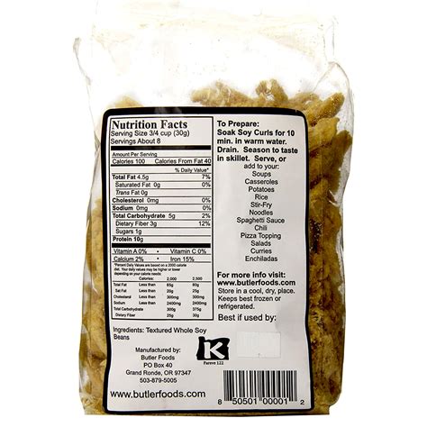 Soy Curls 8 Oz Butler Foods Vegan Black Market