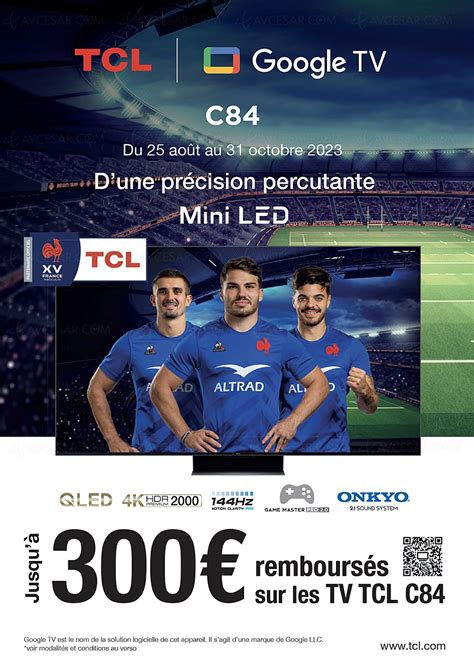 TCL C845 Ultra HD 4K TV reimbursement offer, up to â‚¬300 reimbursed