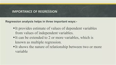 Presentation On Regression Analysis Ppt